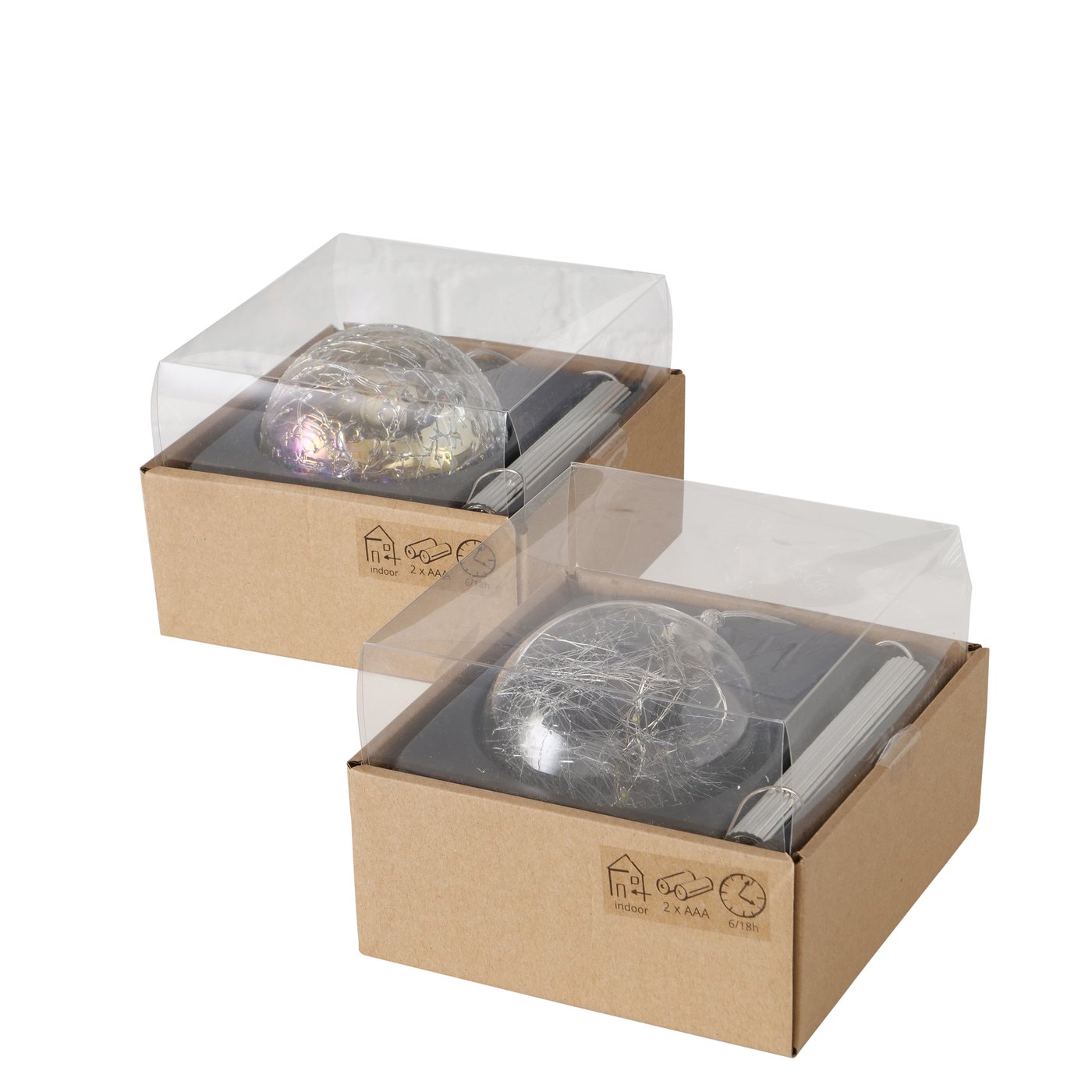 LED Glass Hanging Bauble Clear Pearl Battery Operated Sphere | Capture ...